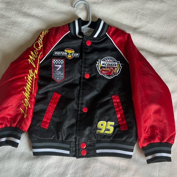Disney | Jackets & Coats | Disney Pixar Lightning Mcqueen Bomber Jacket ...